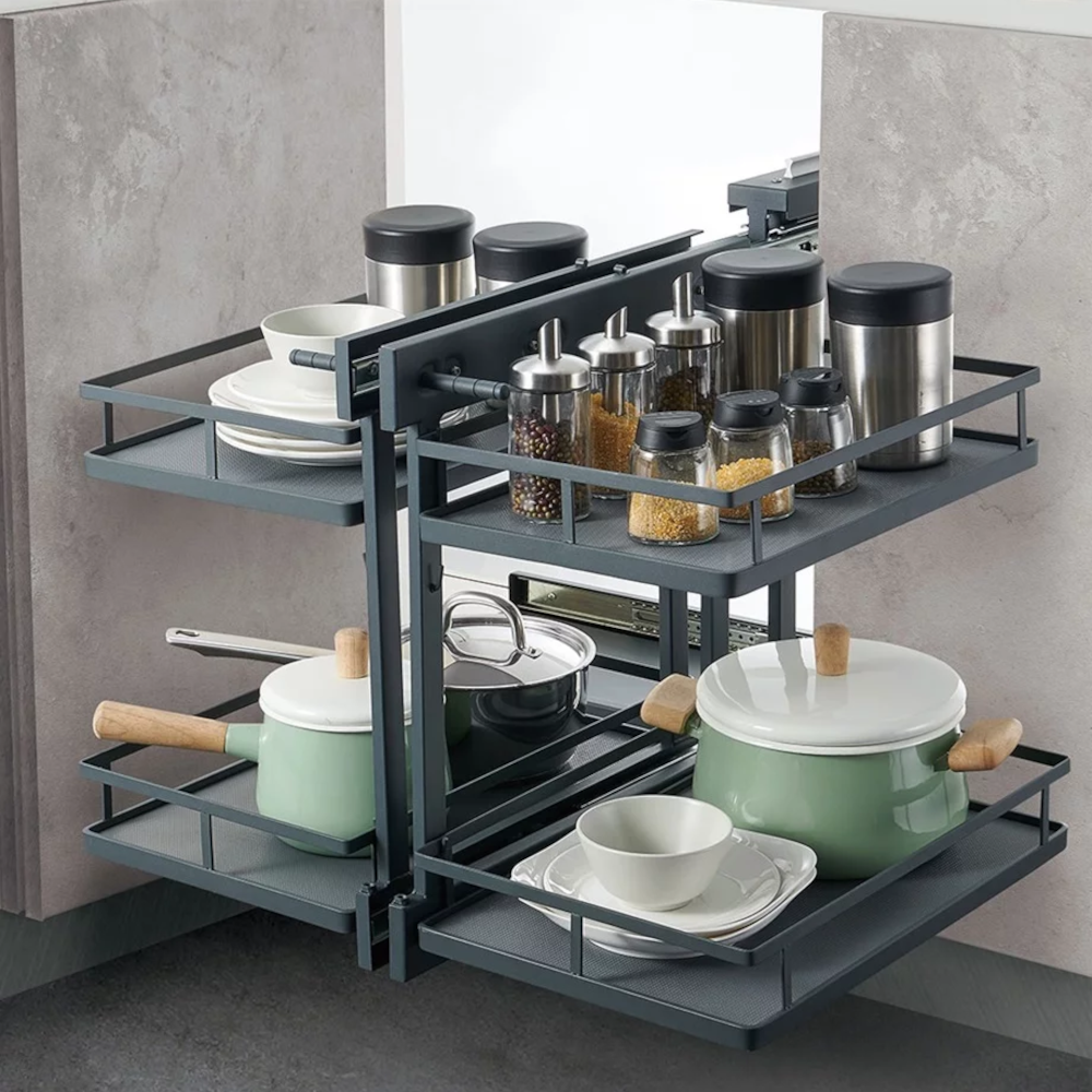IVIRO, Magic Corner Pull Out Unit, Solid Base Baskets, Universal Fitti ...